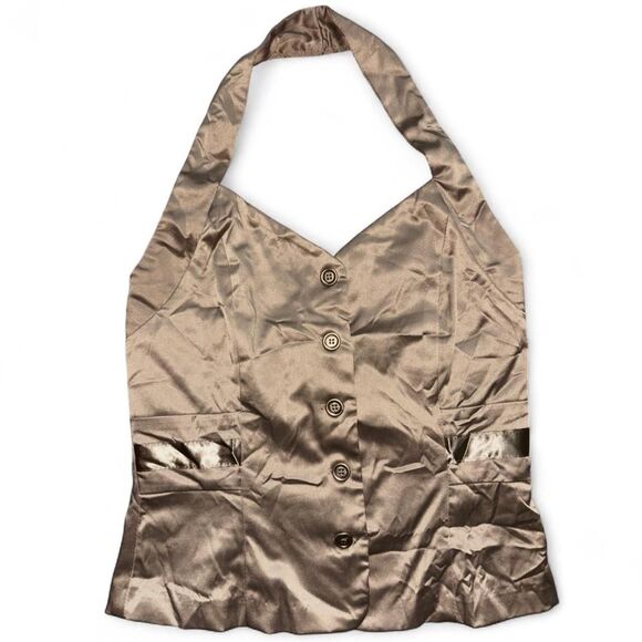Wet Seal | Tops | Y2k Wet Seal Grail Button Up Womens Gold Vest | Poshmark